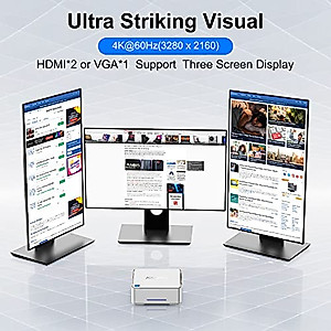 KAMRUI GK3 Plus Mini PC 16GB RAM 512GB M.2 SSD, Intel 12th Alder Lake N95 (up to 3.4GHz) Mini PC Windows 11 Pro, 2.5''SSD, Gigabit Ethernet, 4K UHD, WiFi, BT, VESA/Home/Business Mini Desktop Computer