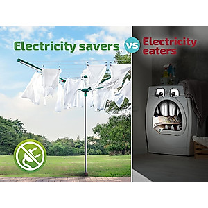 Leifheit Linomatic 500 Easy Dryer 50m Retract to Stay Clean, All Rust-Free Aluminium, 3.28m Turning Diameter, Longest Length 2.03m Pull-Open, Rotary Clothes line Airer, Turquoise, Large