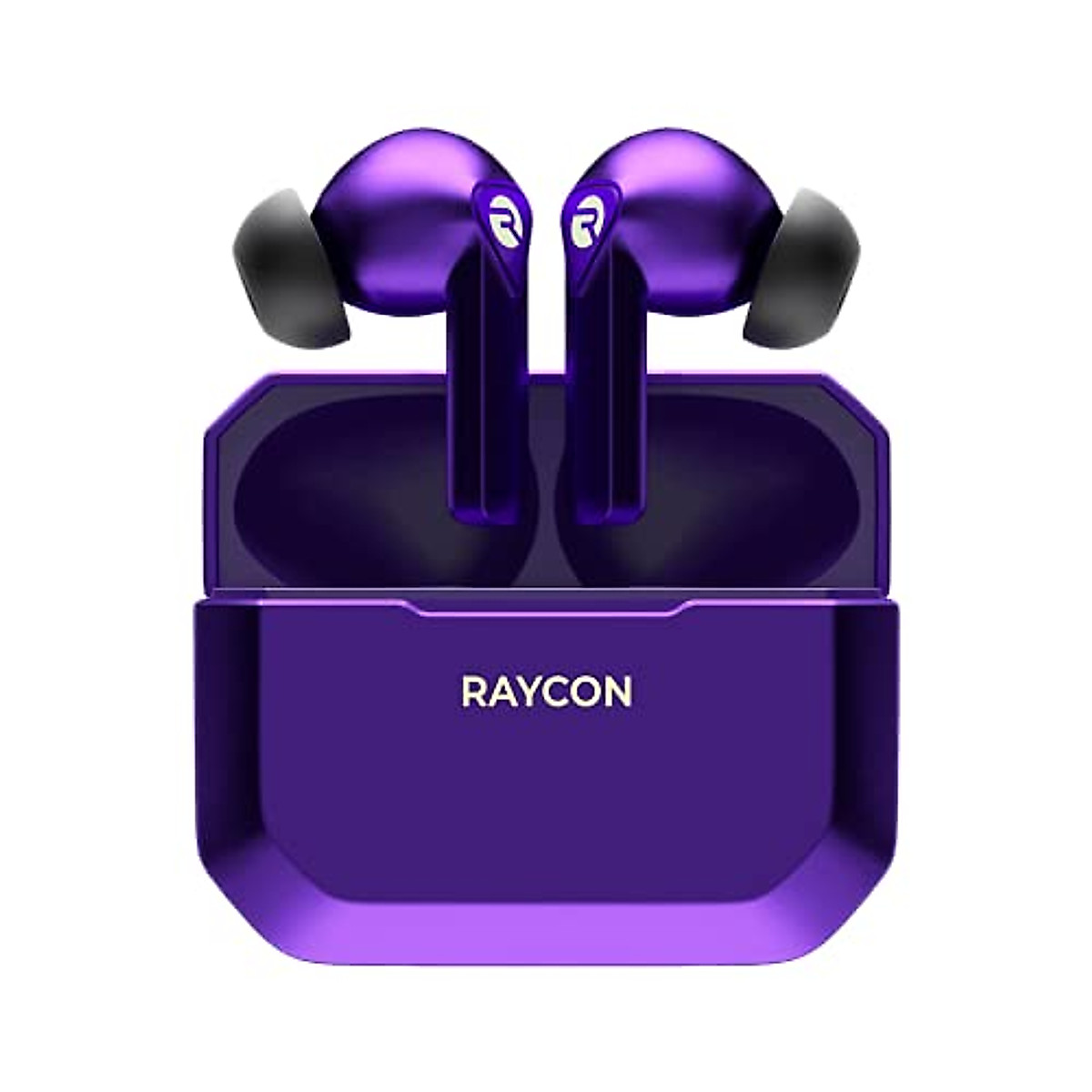 Raycon The Gaming Bluetooth True Wireless Earbuds with Built in Mic, Low Latency, 31 Hours of Battery, Charging Case with Talk, Text, and Play, Bluetooth 5.0 (Digital Purple)