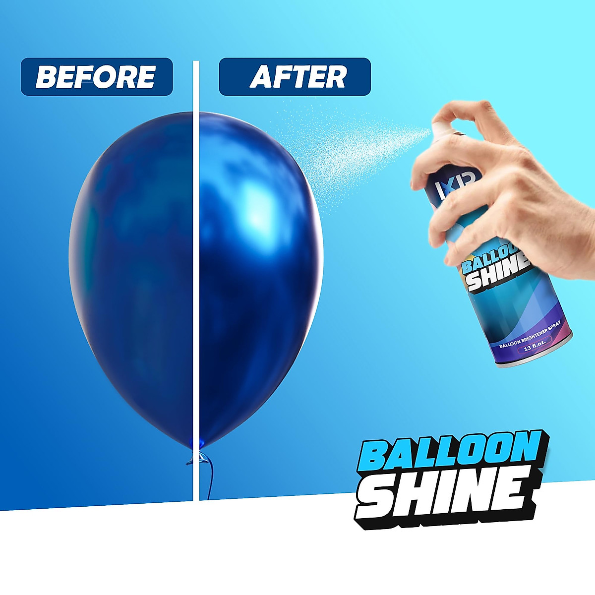 Balloon Shine Spray (2 x 13 fl.oz./420ml) No Need Towel or Gloves Balloon Shine, Instant High Shine Gloss Brite Balloons for Party Decoration for Ultra Lasting, Shine Balloon Spray Upgraded Formula