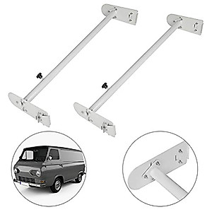 ECCPP Adjustable Van Ladder Rack Hightop 2 Bars Roof Rack fit for Chevy Express 2500 for GMC Savana with Rain Gutters Heavy-Duty Steel Pickup Truck Ladder Rack 700Lb Lumber Utility