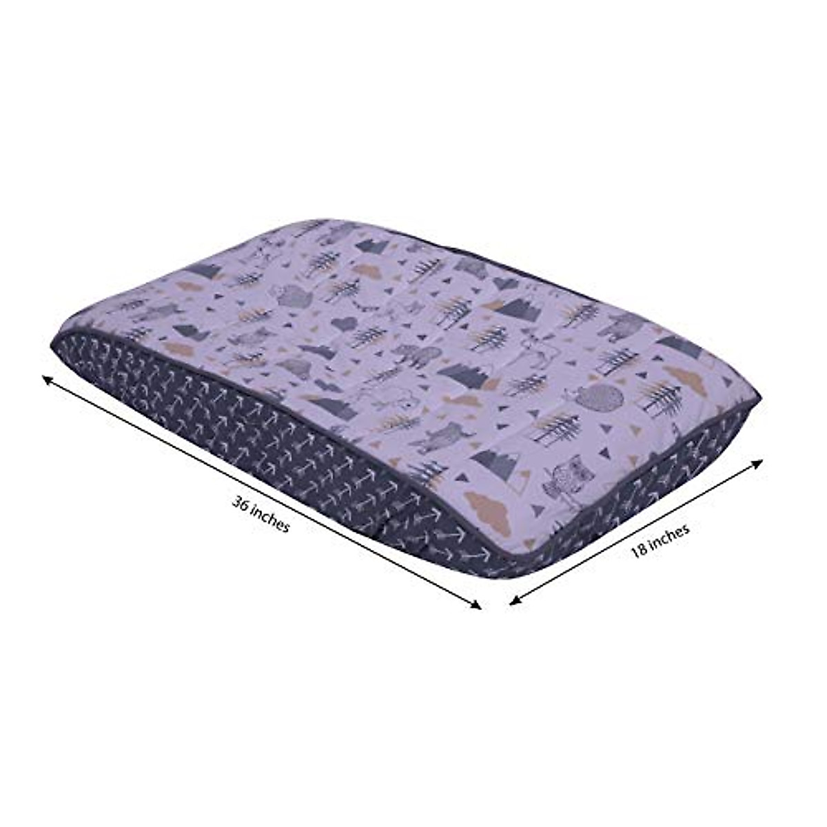 Bacati Woodlands Grey/Beige Neutral Cotton Changing Pad Cover, Beige/Grey