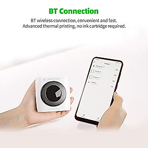 PAPERANG P2 Mini Pocket Printer BT Wireless Printer Portable Thermal Printer 300dpi for Photo Picture Receipt Memo Note Label Sticker Compatible with Android iOS Windows Mac