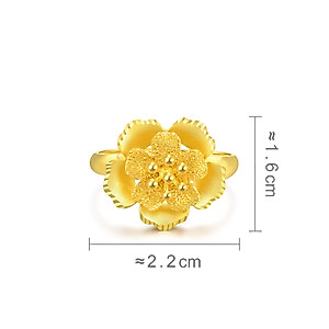 CHOW SANG SANG 999.9 24K Solid Gold Price-by-Weight 7.11g Gold Flower Ring for Women and Wedding Occasion 86577R | Size Adjustable