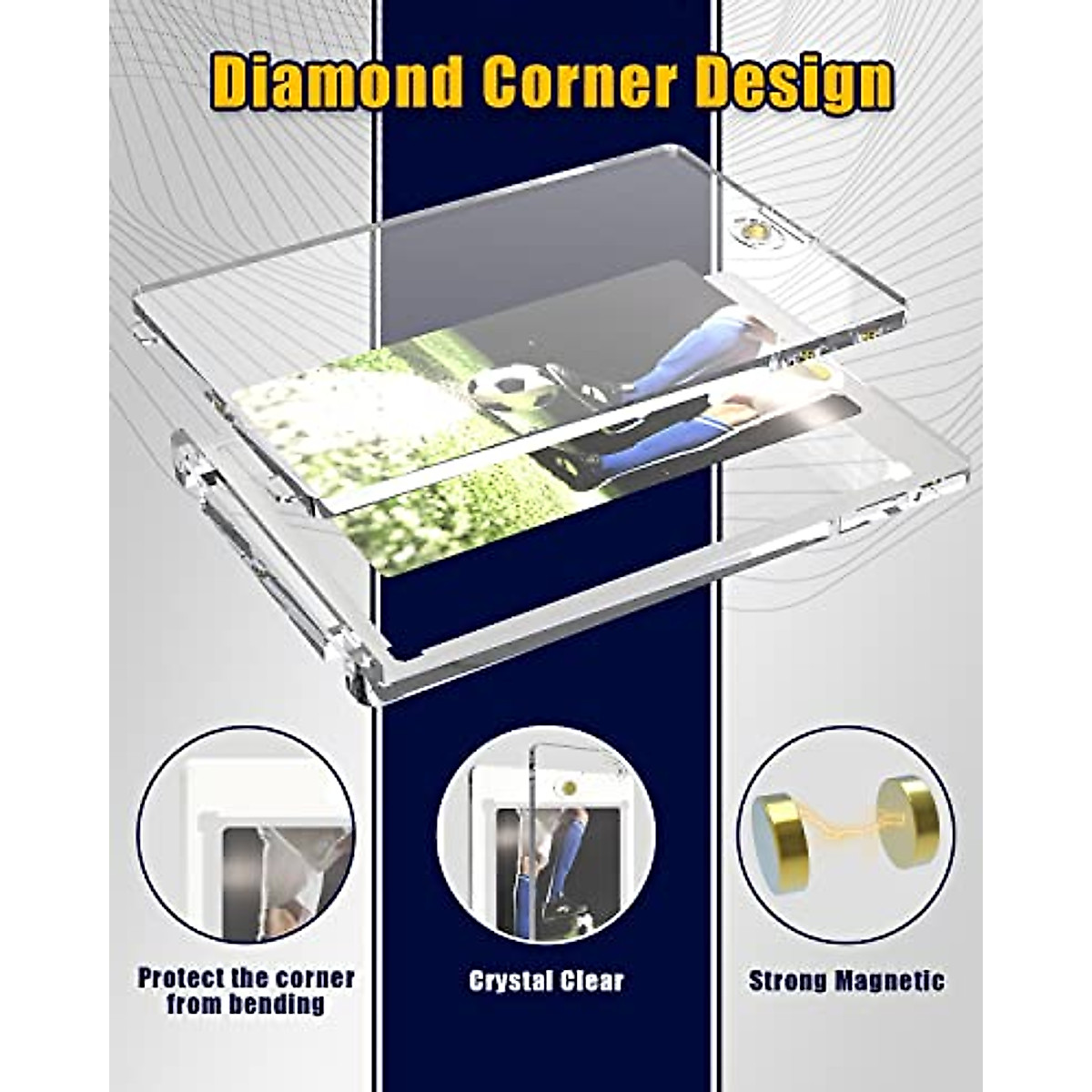 Magnetic Card Holders 24 Pack, 35PT One Touch Card Holder for Trading Card, Baseball Card, Sports Card