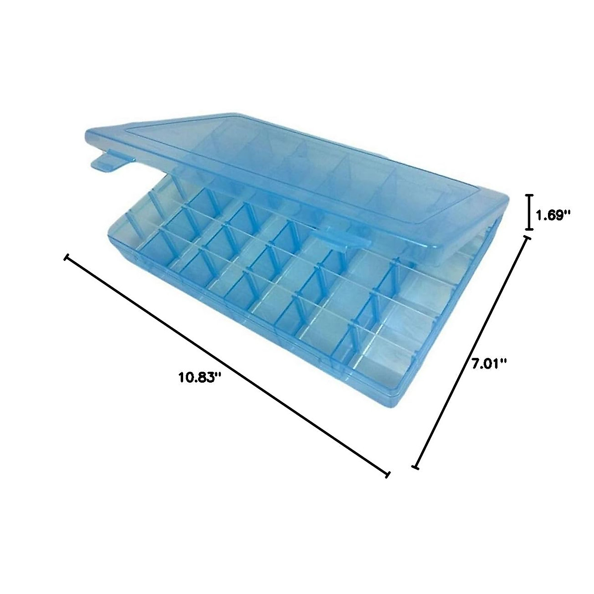36 Grids Plastic Organizer Box with Adjustable Dividers, Blue Bead Sorter Container Organizer Box Container Case for Storage Crafts