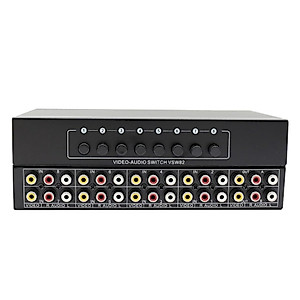 Suckoo 8 Port 3RCA AV Audio Video Switcher Splitter 8 in 2 Out 4 in 2 Out DVD Player Game Console TV Box External 2 Way TV Monitor Projector Composite AV switcher Switch Box