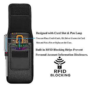 Njjex Cell Phone Holster for iPhone 11 12 13 14 Pro Max XR 7 8 Plus Samsung Galaxy S22 Ultra S21+ S20 S10 A02S A12 A13 A32 A42 A52 5G A11 A21 A51 A71 Belt Clip Holster Phone Pouch Holder Carrying Case