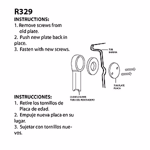 Westbrass R329-62 3-1/8" Two-Hole Bathtub Overflow Faceplate and Screws, 1-Pack, Matte Black