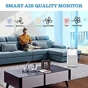 Air Purifiers for Home Large Room up to 1076 sq.ft, 400+m³/h UV Light for removing Allergens, Smoke, Dust, Odors, Pollen, Pet Dander