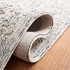 MARTHA STEWART Collection by SAFAVIEH 8' x 10' Ivory/Charcoal MSR3532H Handmade Contemporary Wool Area Rug