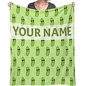MEETUHONEY Custom Pickles Blanket Gifts, 40"*50" Flannel Blanket for Girls Boys Soft Cozy Lightweight, Cute Pickle Throw Blanket for Couch Bed Sofa