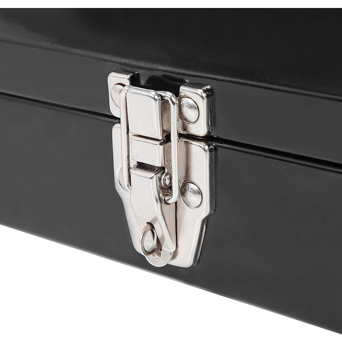 Torin ATB102B 16" Hip Roof Style Portable Steel Tool Box with Metal Latch Closure, Black