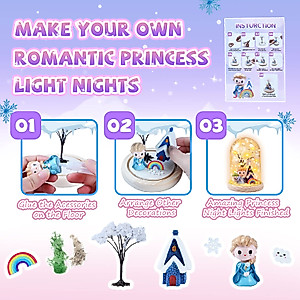 joypath Gifts for 4 5 6 7 8 Year Old Girls, DIY Night Light Toys for Girls Ages 4-6 6-9, Make Your Own Princess Crafts for Kids, Arts and Crafts Nightlight Birthday Christmas Gift for Girls