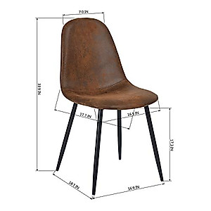Homy Casa Inc Charlton Suede Brown A Chair, 16.9 in x 18.1 in x 33.9