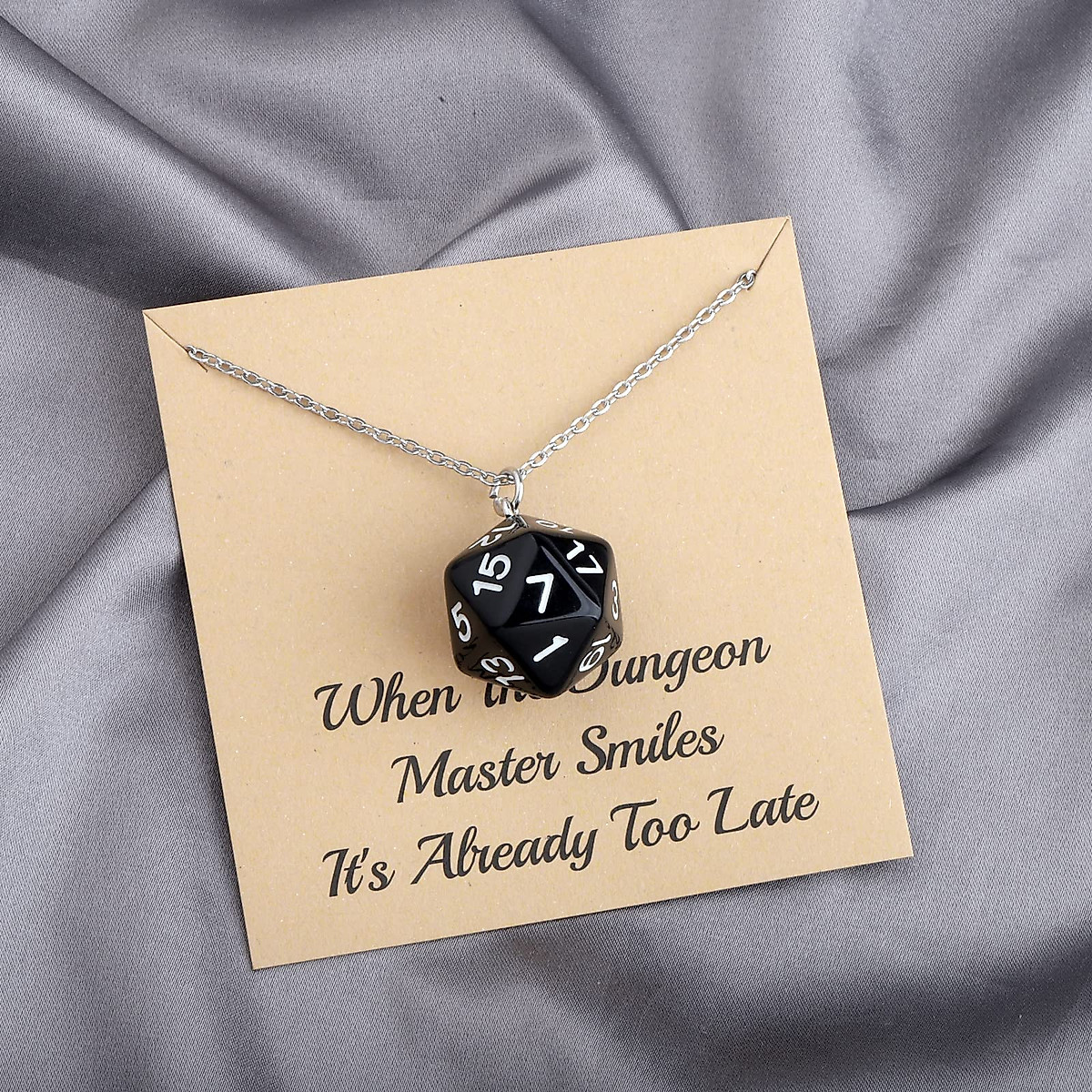 ENSIANTH Dungeon Master Gift DND Player Gift DND Inspiration Necklace Dungeons Lover Gift D&D Players Gift Gamer Gift (Dungeon ne)