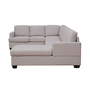 RUNNA U-Shape Upholstered Large Sectional Sofa,Extra Wide Chaise Lounge Couch,for Apartment Living Room Furniture (Beige@N)