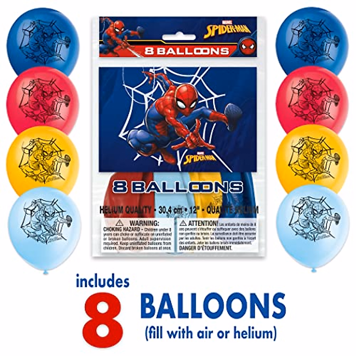 Spiderman Birthday Party Supplies Set | Spiderman Party Supplies | Spiderman Birthday Decorations | Serves 16 Guests | With Balloons, Banner, Table Cover, Plates, Cups, Napkins, Masks, Button