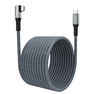 Arzweyk Replacement Link Cable for Quest 2 Cord Compatible with Meta/Oculus Quest 3S/Quest 3/Quest 2/Pro/Pico 4 Accessories, Nylon Braided USB Data Transfer Type C Cable for PC Steam VR Headset 16FT