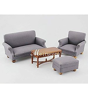 Meirucorp Fine 1:12 Scale Dollhouse Miniature Furniture Living Room Set Sofa Table