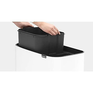 Brabantia 313547 Bo Touch Trash Can Recycling, with 2 Inner Buckets, 3 + 6 gallon/11 + 23 Liter
