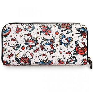 Loungefly Hello Kitty Tattoo Pebble Wallet (Tan/Red)