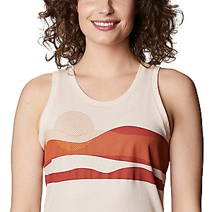 Columbia Women's Daisy Days Graphic Tank, Peach Quartz Heather/Flowshine, X-Large