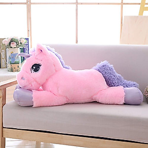sofipal Giant Unicorn Stuffed Animal Toys,Soft Large Unicorns Plush Pillow for Bedroom, Valentines, Pink, 39.4"