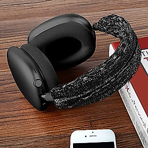 Geekria Knit Fabric Headband Cover, Compatible with AirPod Max Headphones/Headband Cushion Pad Protector, Replacement Repair Part, Easy DIY Installation (Black)