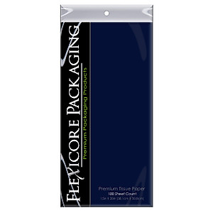 Flexicore Packaging Gift Wrap Tissue Paper | Size: 15 Inch X 20 Inch | Count: 100 Sheets (Dark Navy)