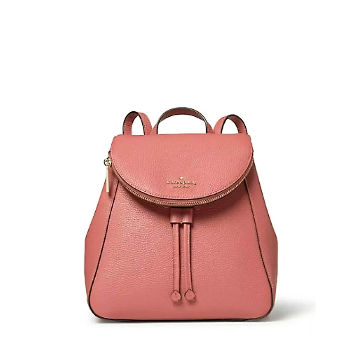 Kate Spade Leila Medium Flap Pebbled Leather Backpack (Pomegranate)