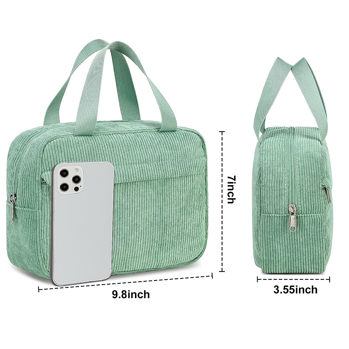 Makeup Bag for Women Girls Cute Corduroy Travel Cosmetic Tote Large Make Up Organizer Toiletry Bags Zipper Pouch Purse