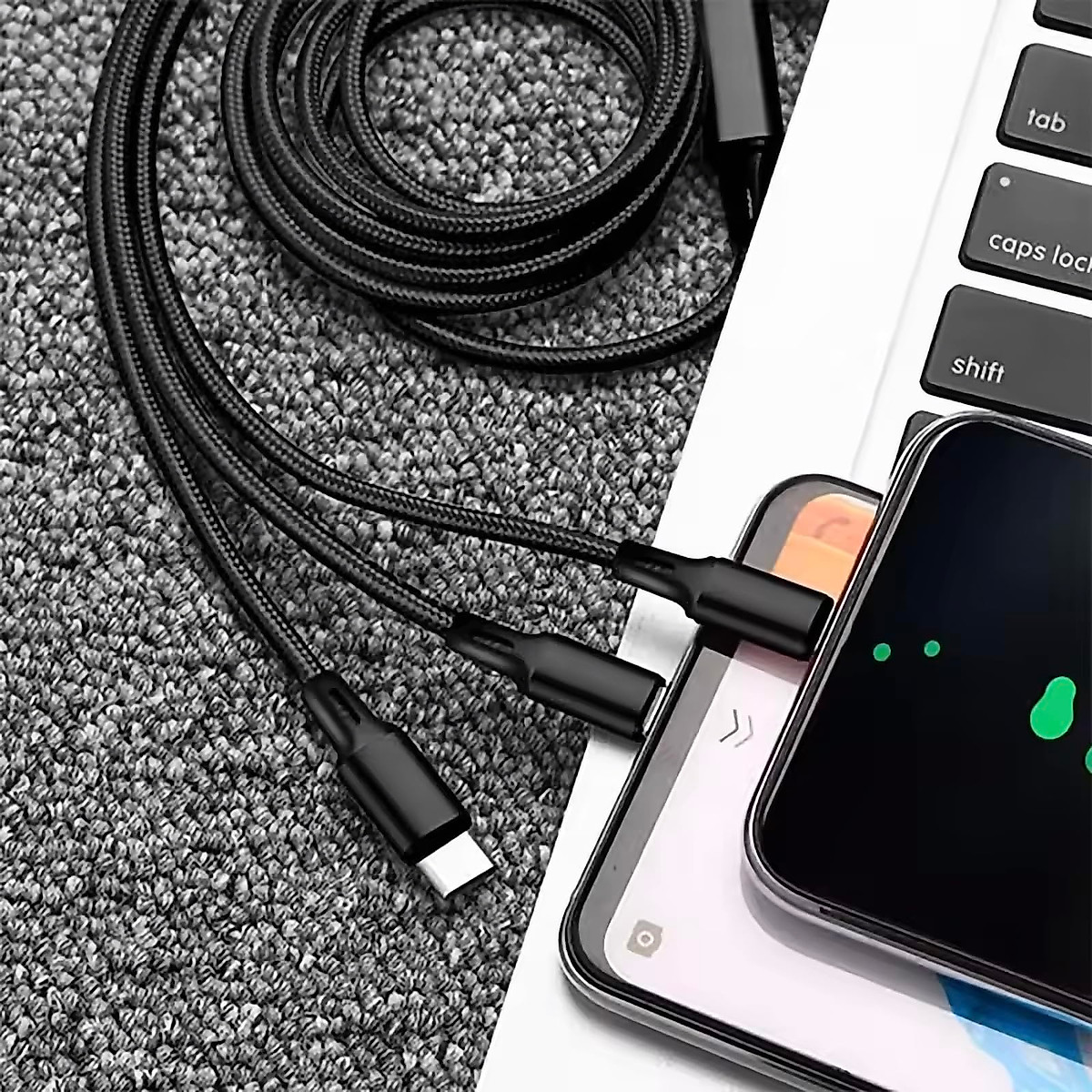 Pro USB 3in1 Multi Cable Compatible with Asus ZenFone 2 Laser (US) Data Universal Extra Strength for Fast Quick Charging Speeds! (Rose)