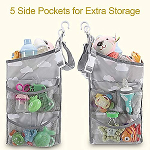 Accmor Hanging Baby Diaper Caddy Organizer, Diaper Stacker, Baby Crib Hanging Classified Storage Bag Organizer for Changing Table, Crib, Playard or Wall & Nursery Organization
