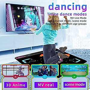 YRPRSODF Dance Mat for Kids and Adults, Musical Electronic Dance Step Pad with 100+ Games, 200+Songs, HD Camera, 2 Motion Sensor Controllers, MTV & Cartoon Modes,Dance Mat Toy for Girls& Boys Age 3+