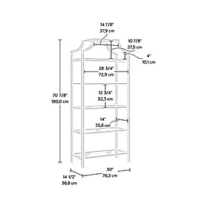 Home Square 2 Piece 5 Shelf Metal Framed Bookcase Set in Satin Gold