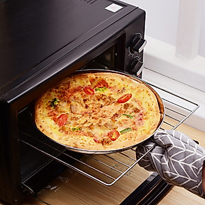 Velaze Pizza Pan 12 Inch,4 Pack Stainless Steel Pizza Tray Dishwasher and Microwave Safe,Pizza Container Round Bakeware for Oven Pure Food-Grade, Sturdy and Rust Free