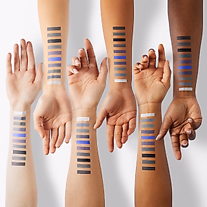 Erinde 10 Color Eyeshadow Palette Makeup - Matte Shimmer Glitter Eye Shadow, Ultra-Blendable, High Pigmented, Black Gray Blue Smokey Eyeshadow Palette with Professional Brush