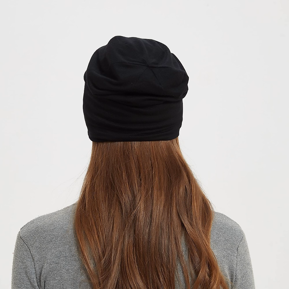 Radia Smart EMF Protection Slouch Beanie, 5G Anti-Radiation, RF Shielding, WiFi Radiation Protection, Brain Coat, Black