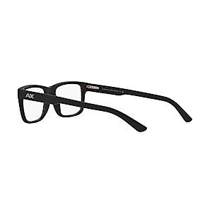 A|X ARMANI EXCHANGE Men's AX3016 Square Prescription Eyewear Frames, Black/Demo Lens, 53 mm