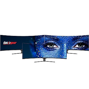 Deco Gear 3-Pack 49" Curved Ultrawide E-LED Gaming Monitor, 32:9 Aspect Ratio, Immersive 3840x1080 Resolution, 144Hz Refresh Rate, 3000:1 Contrast Ratio (DGVIEW490)