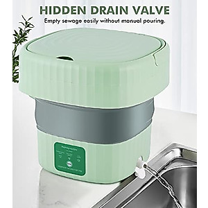 Meticuloso Portable Washing Machine, Foldable Mini Washer, Small Washer for Underwear, Socks, Baby Clothes, Towels, Delicate Items, in Apartment, Dorm, Camping, Trips and RVs