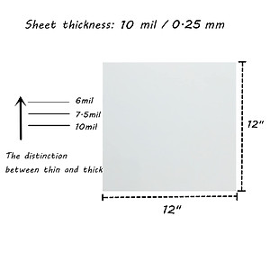 BANLTRE 10 Sheets 10 mil Mylar Sheet 12 x 12 inch Milky Translucent PET Blank Stencil Making Sheet for Cricut, Laser Cutting, Gyro-Cut Tool Template Material (10 mil)