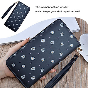 Ladies Wallets, PU Leather Long Wallets, Multi-card Slot Flower Wallets, Zipper Pocket Coin Purses, New Large-capacity Wallets, Exquisite Gifts for Girlfriends and Colleagues