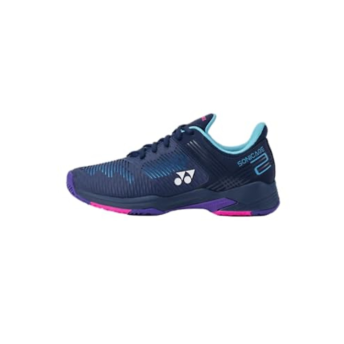 YONEX Women's Sonicage 2 All-Court Tennis Shoes, Navy/Blue Purple (US Size 9.5)