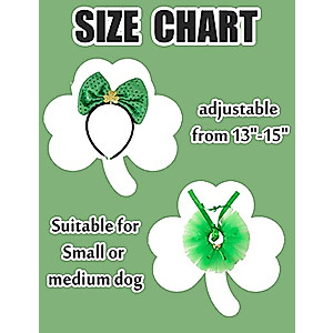 Impoosy St. Patrick's Day Dog Costume Pet Green Irish Headband with Dog Clover Dresses for Dogs Cats St. Patrick's Day (Green)