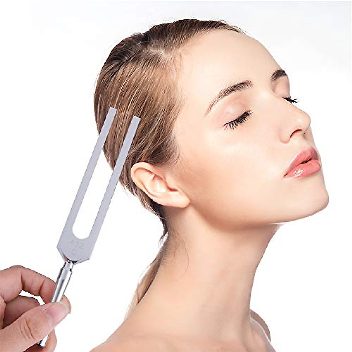 QIYUN Tuning Fork, 432 Hz Tuning Forks Healing Tuned, Tuning Fork with a Malle, Cleaning Cloth and Bag, Aluminum Alloy