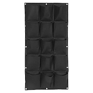 Vertical Hanging Garden Planter Wall Mounted Plant Grow Bag for Indoor Outdoor Decoration,Black (15 Pockets)