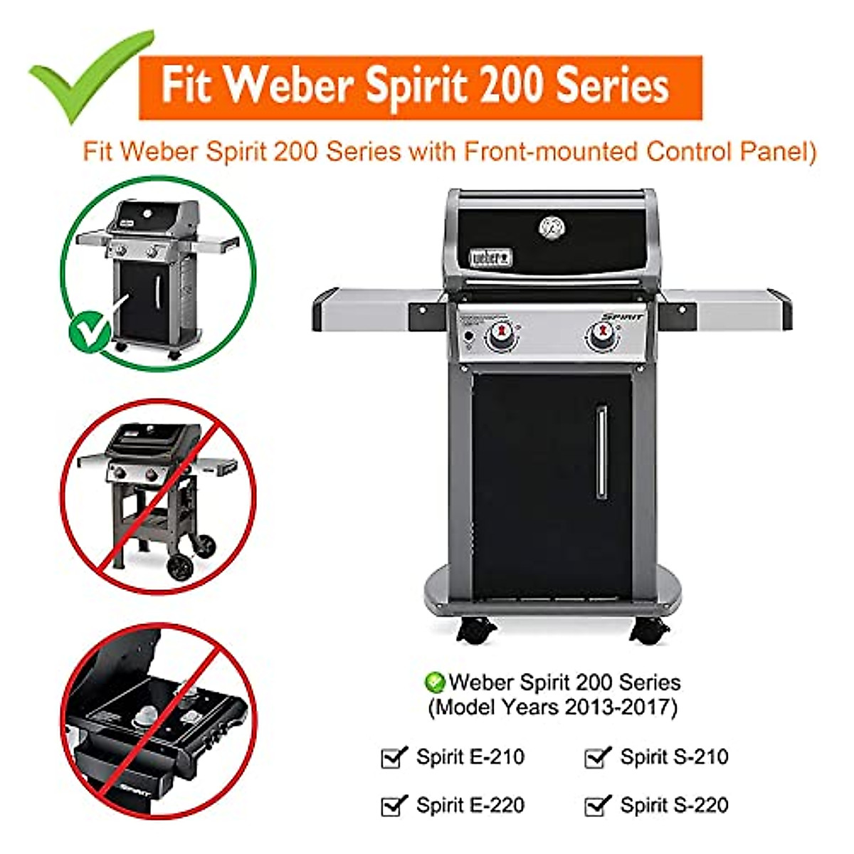 MixRBBQ 18Inch Grill Burner for Weber 69785, Weber Spirit I & II 200 Series Gas Grill, Fit Weber Spirit E-210 E-220 Spirit S-210, S-220 Gas Grills with Up Front Control, Burner Tube Replacement Part