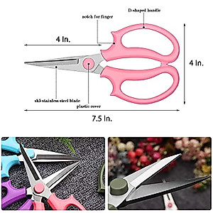 Garden Pruning Shears Scissors,Professional Floral Shears,Colorful Flower Scissors with Comfortable Grip Handles,Premium Floral Scissors with Protective Case for Flower Arrangement,Gardening-Purple